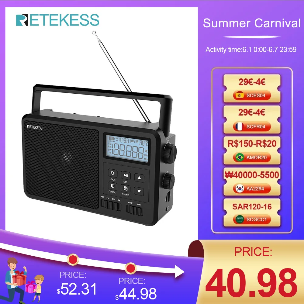 Retekess-TR638-Radio-Portable-AM-FM-SW-All-Waves-Radio-Bluetooth ...