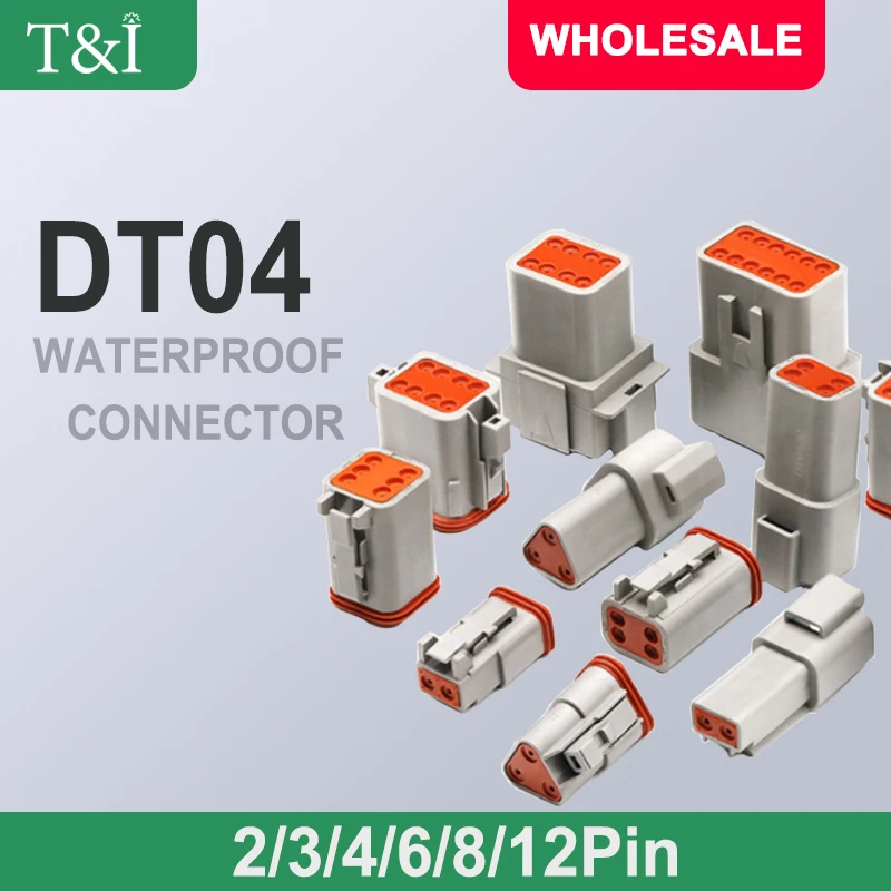 1set Deutsch DT Connector DT06 2S/DT04 2P 2P 3P 4P 6P 8P 12Pin Waterproof Electrical Gray ...