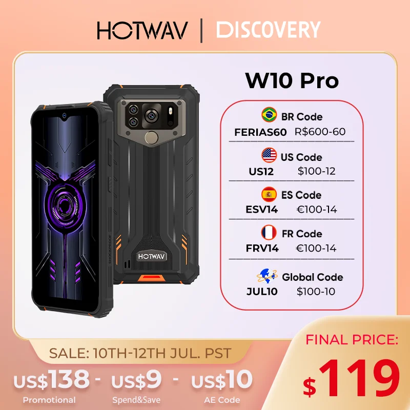 Hotwav W10 Pro/W10 Octa Core Smartphone 15000Mah 6Gb 64Gb/4Gb 32Gb ...