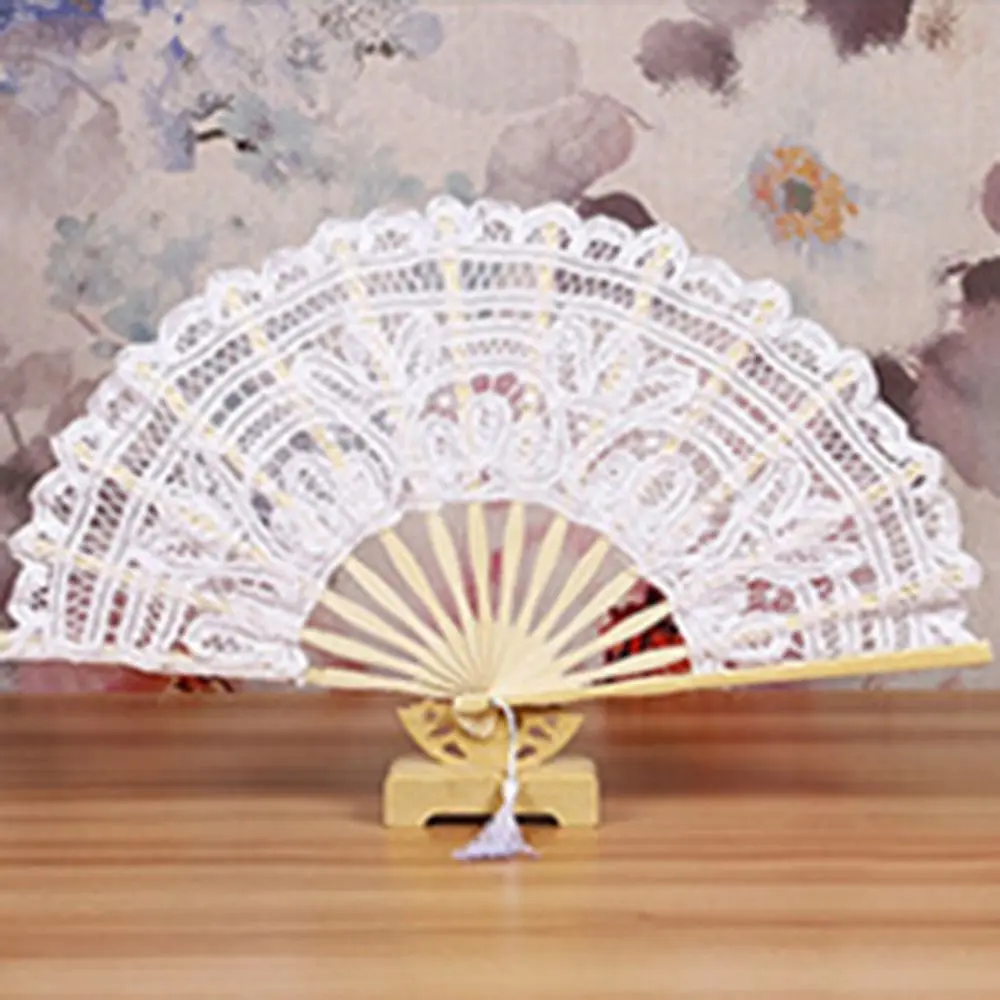 Bamboo-Handle-Vintage-Lace-Hand-Fan-Royal-with-Tassel-European-Style ...