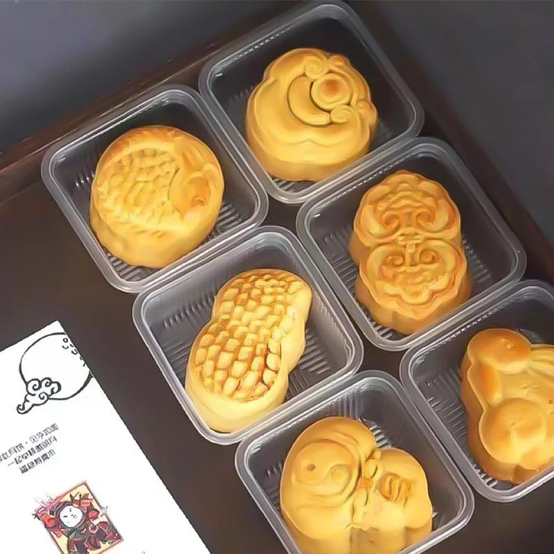 【W】100pcs Square Moon Cake Trays Mooncake Packaging Box Without Cover ...