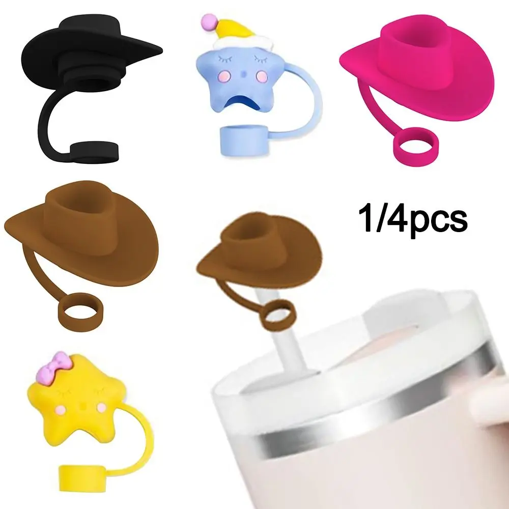 Silicone-Straw-Plug-Creative-Reusable-Airtight-Straw-Tip-Covers-Cowboy ...