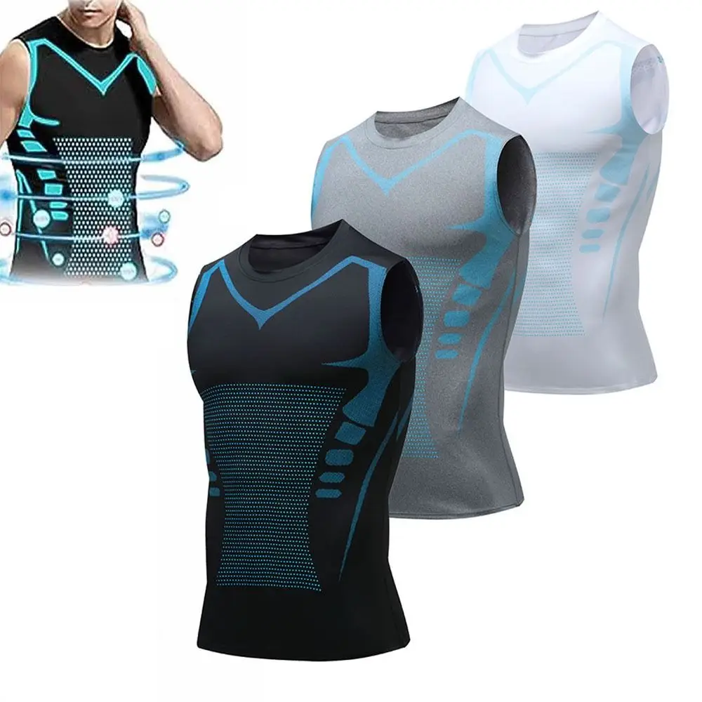 Ionic-Shaping-Vest-Men-Sport-Vests-Breathable-Slim-Sleeveless-Fitness ...
