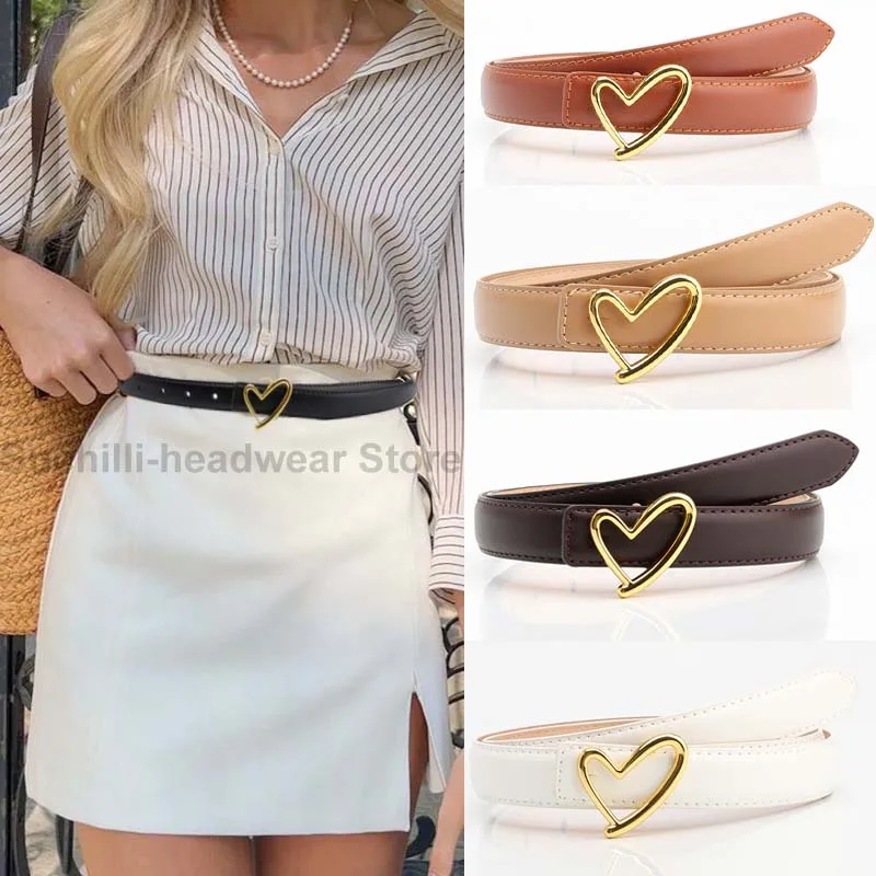 Heart-Shape-Belts-for-Women-Girls-Fashion-Soild-Color-Waist-Belt-PU ...