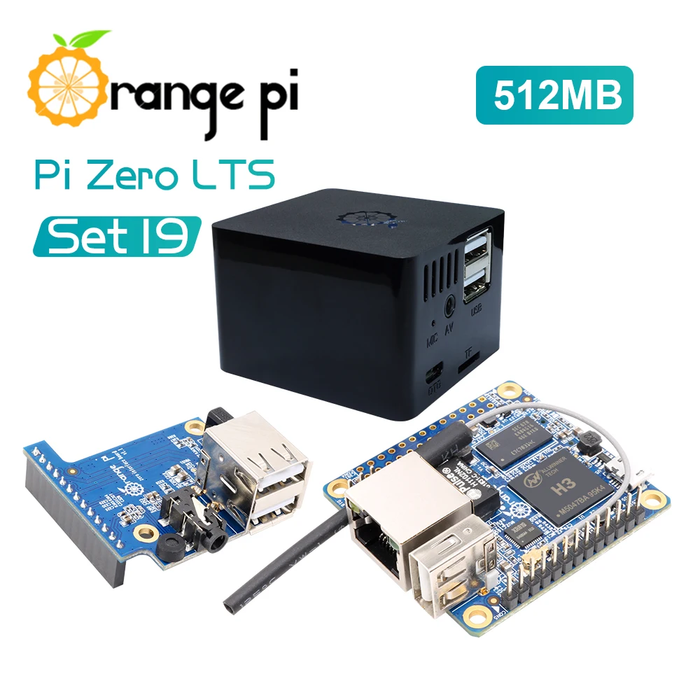 Orange Pi Zero LTS 512MB+Expansion Board+Black Case, Allwinner H3 SoC ...
