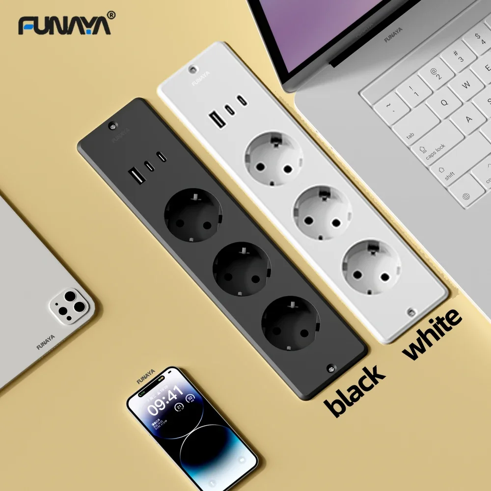 FUNAYA EU KR Built-in Embedded Hidden Desktop Socket with USB Type-c ...