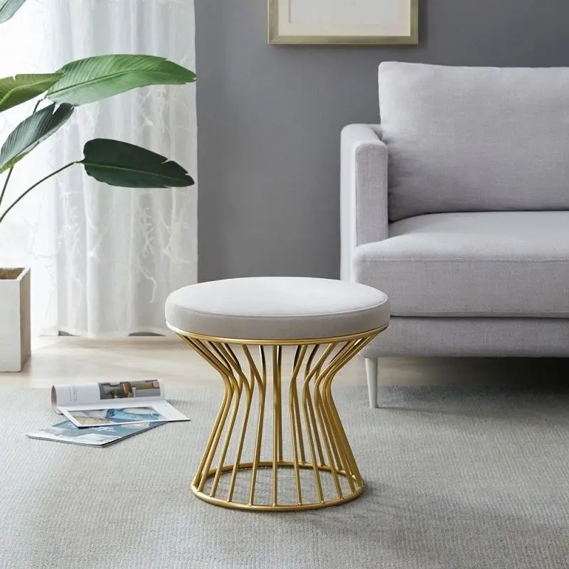 Round-Stool-Fabric-Home-Dining-Stool-Coffee-Table-Stool-Small-Bench ...