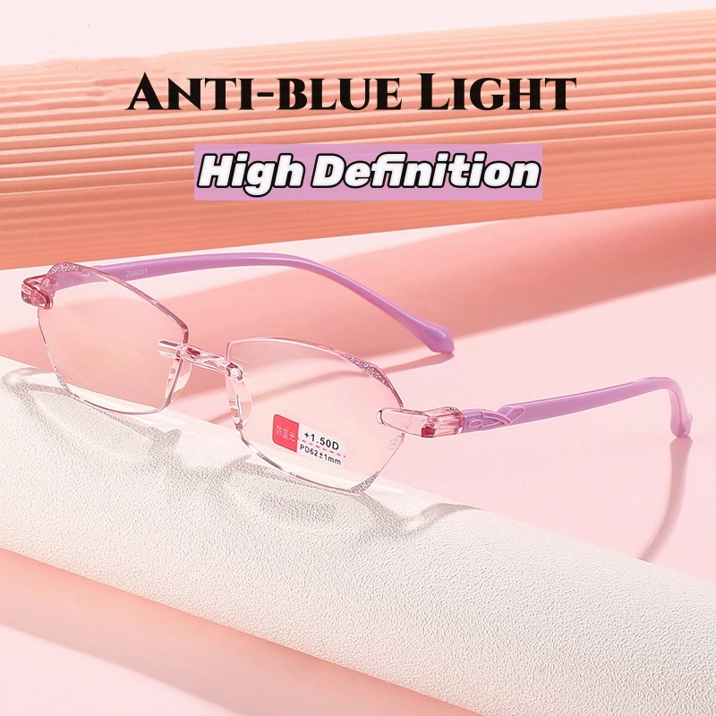 Ladies Trendy Diamond Cut High Definition Far-sighted Eyeglasses Square ...