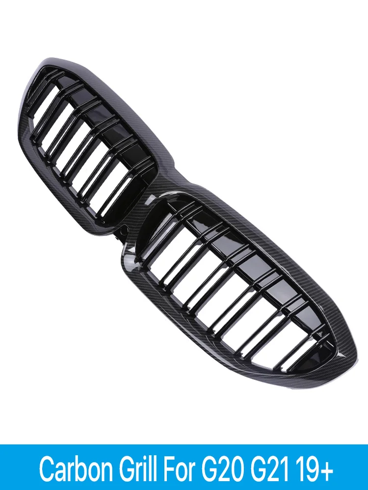 Front-Bumper-Kidney-Grill-Carbon-Fiber-Facelift-Grille-Cover-For-BMW-3 ...