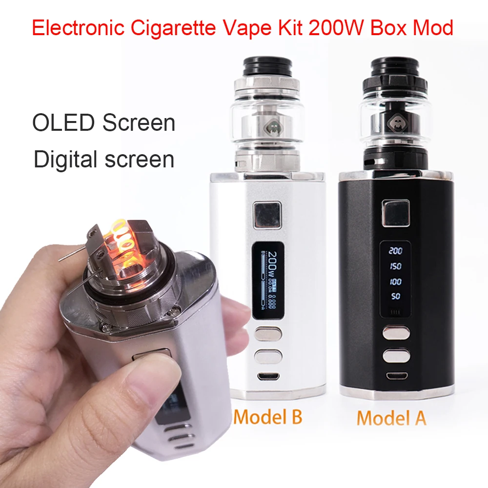 Electronic Cigarette Vape 200W Box Mod Smoke Vaper Kit Ecigarette Vapor ...