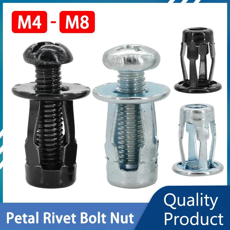Carbon-Steel-Petal-Rivet-Nuts-Screw-Molly-Jack-Nut-Bolts-Set-M4-M5-M6 ...