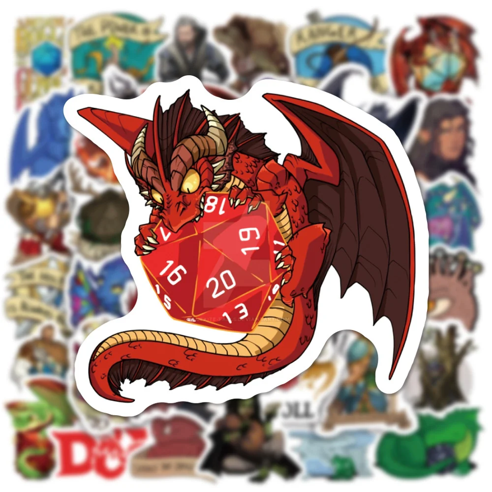 50PCS-Game-Dnd-Graffiti-Sticker-Decoration-Luggage-Laptop-IPad ...