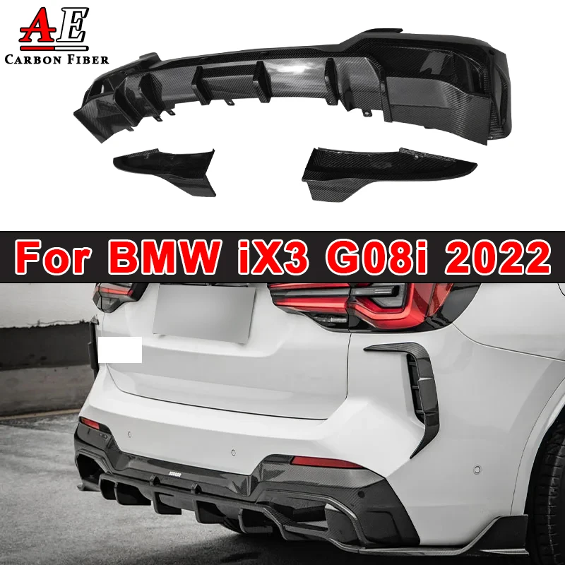 Rear-Bumper-Lip-Diffuser-Side-Splitter-Spoiler-For-BMW-iX3-G08i-2022 ...