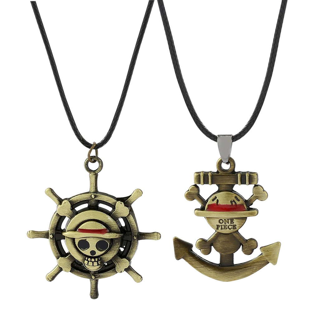 Anime-ONE-PIECE-Necklace-Vintage-Boat-Rudder-Skull-Badge-Metal-Pendant ...