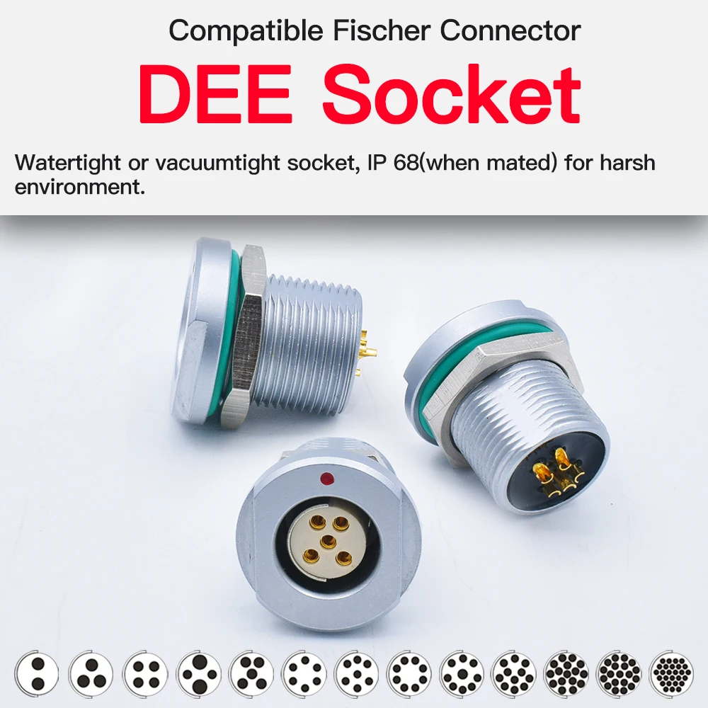 Compatible-Fischer-Connector-DEE-102-103-104-A-Z-130-Fixed-Socket-IP68 ...