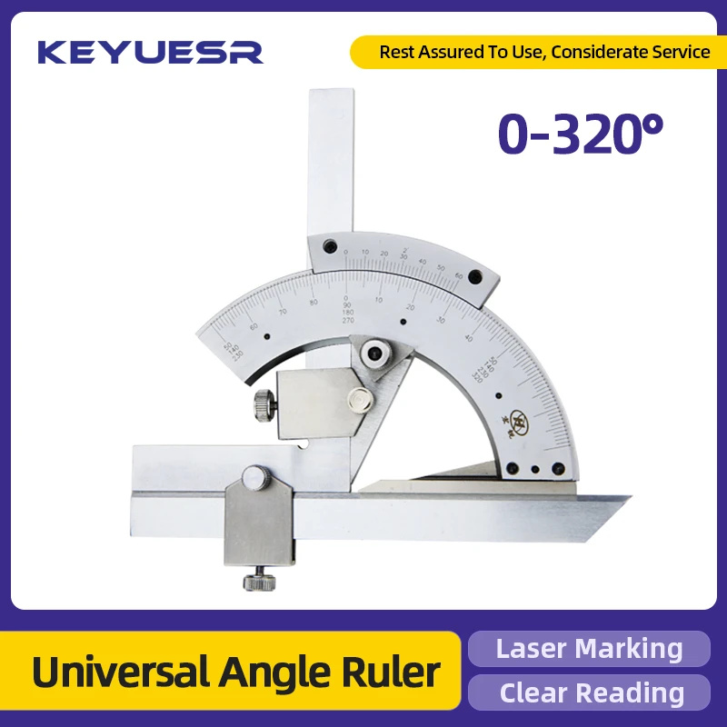 High Precision Universal Angle Ruler 320 Degrees Carbon Steel ...