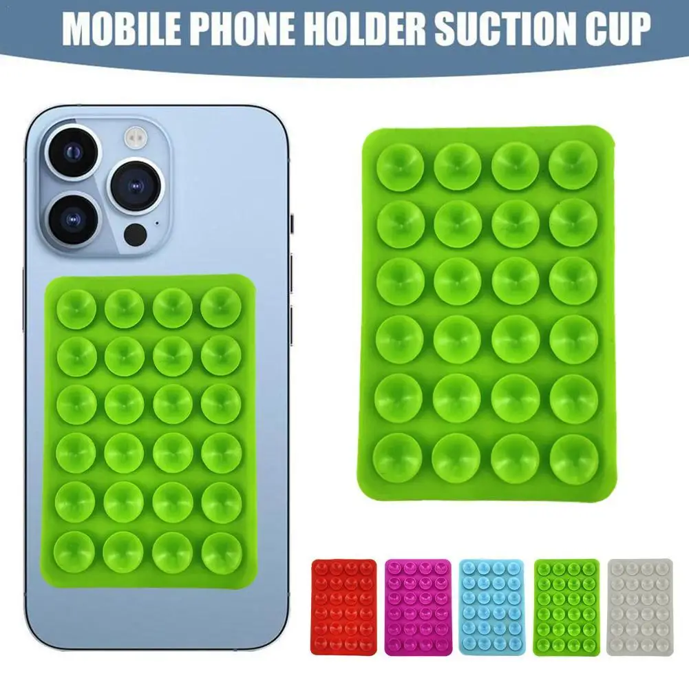 Suction-Cup-Wall-Stand-Mat-Silicone-Suction-Phone-Holder-Square-Anti ...