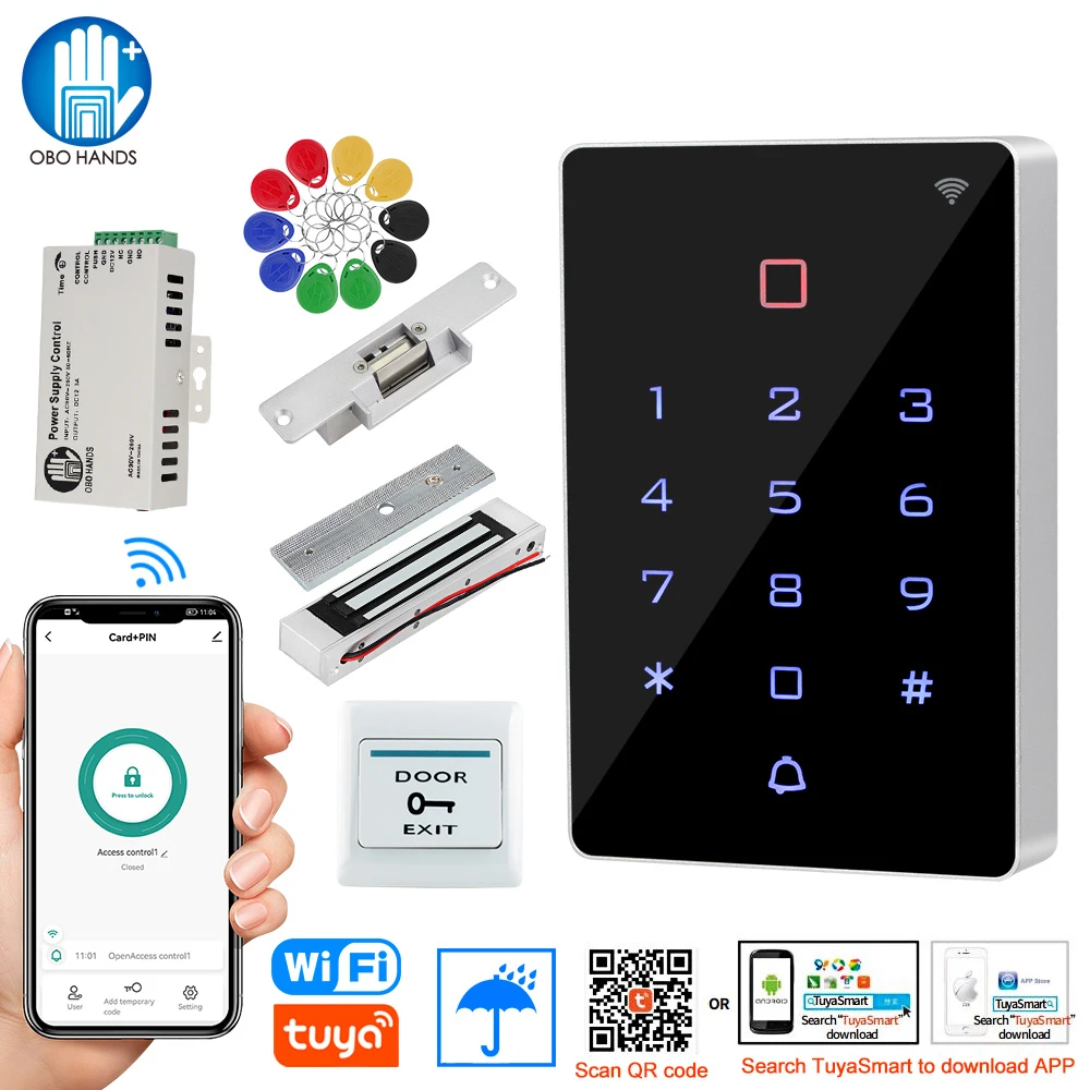WiFi Tuya APP Door Access Control System Kit Waterproof RFID Keypad ...