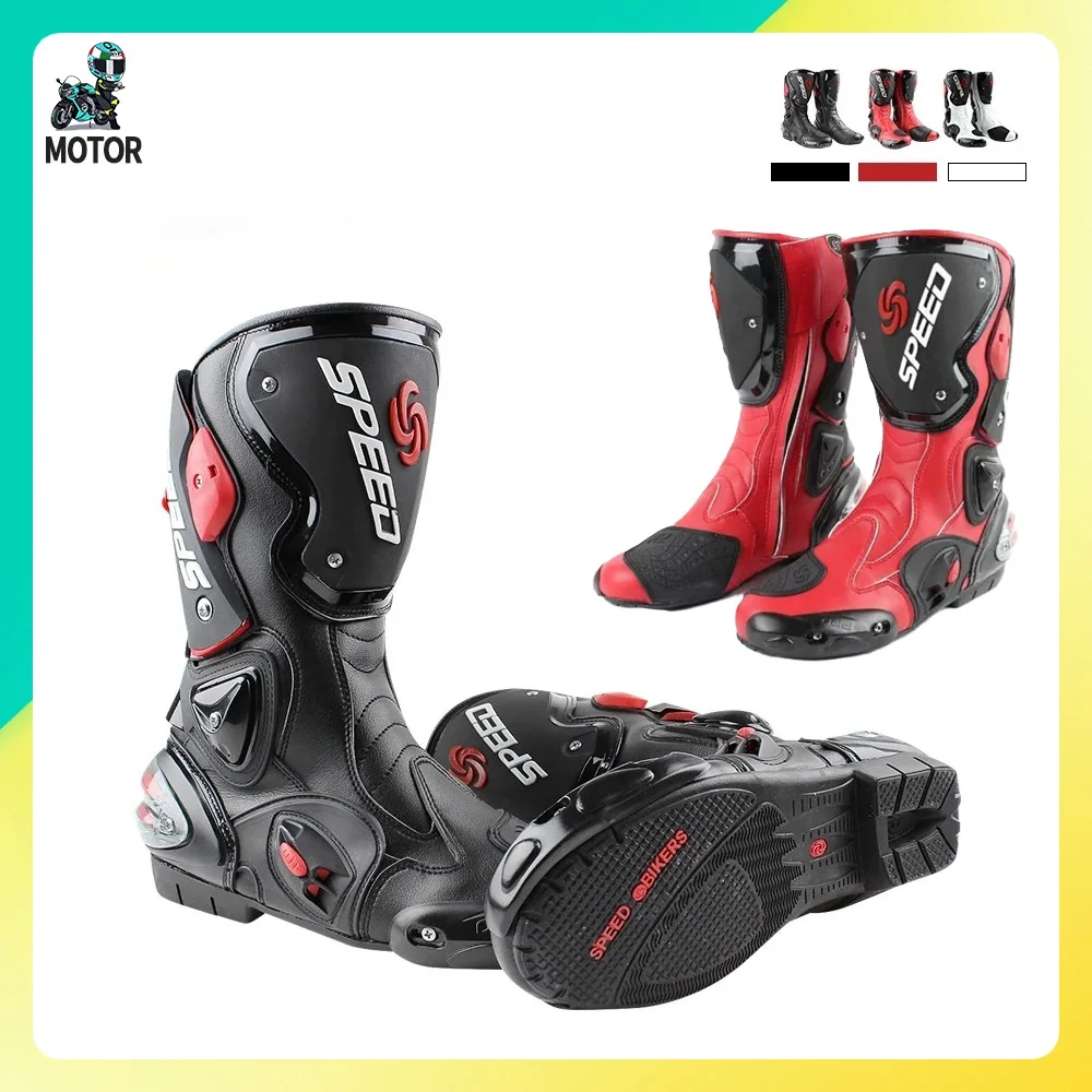 SPEED-Size-40-45-Riding-Tribe-Motorcycle-Boots-Professiona-Biker-Shoes ...