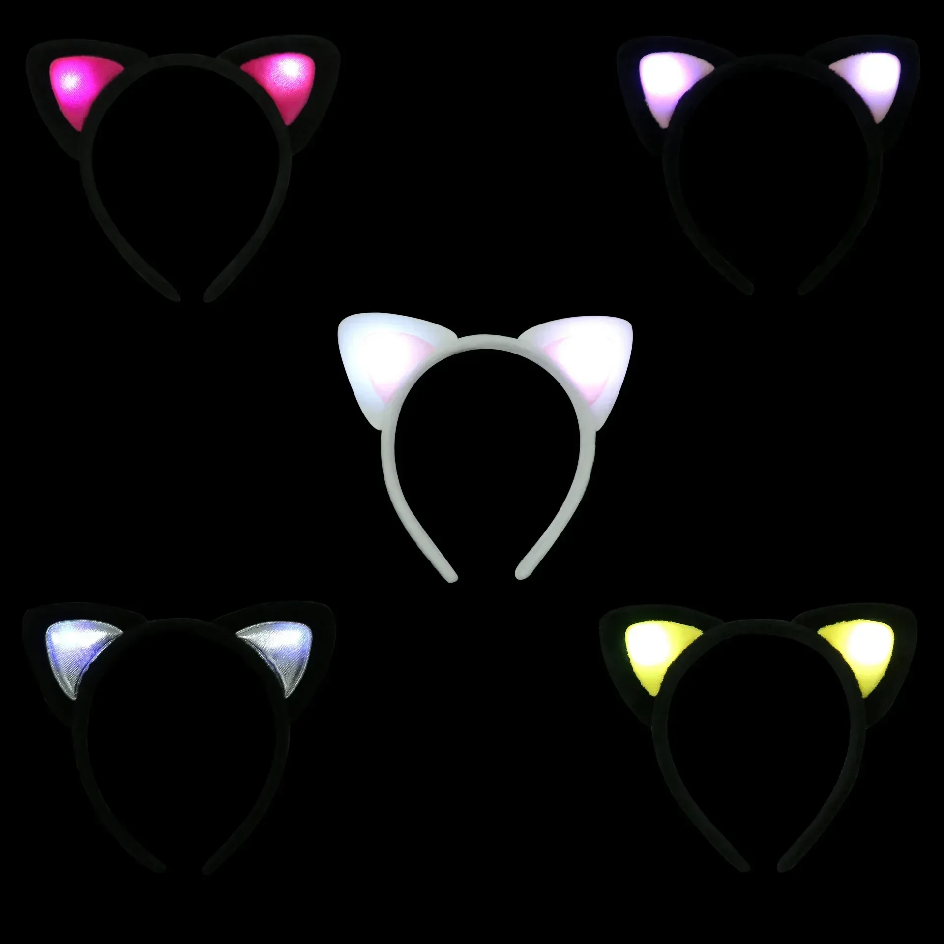 Glowing Cat Ear Headband for Women LED Light up Hairband with Luminous ...