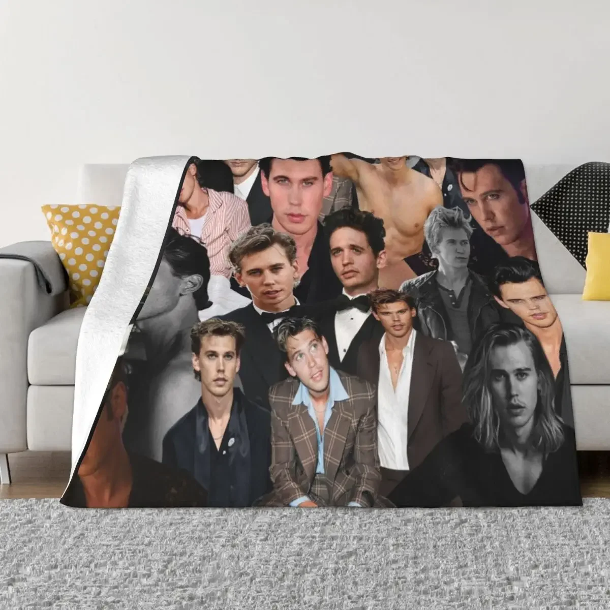 Austin-Butler-photo-collage-Throw-Blanket-Flannel-halloween-Furrys ...