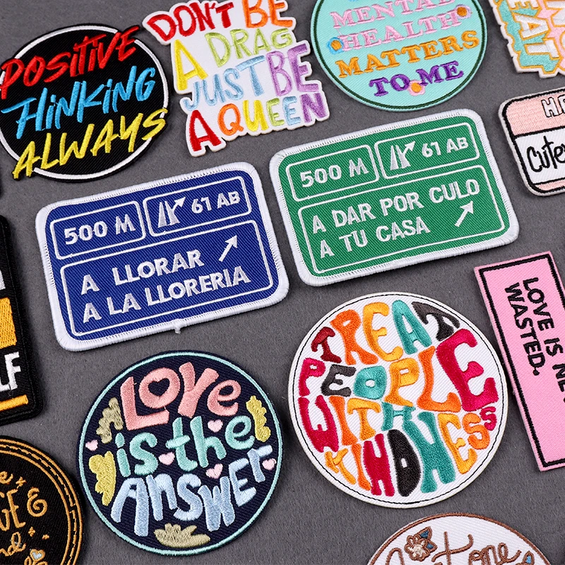 Embroidered Patches Slogans | Patches Clothing Slogan | Iron Slogan ...