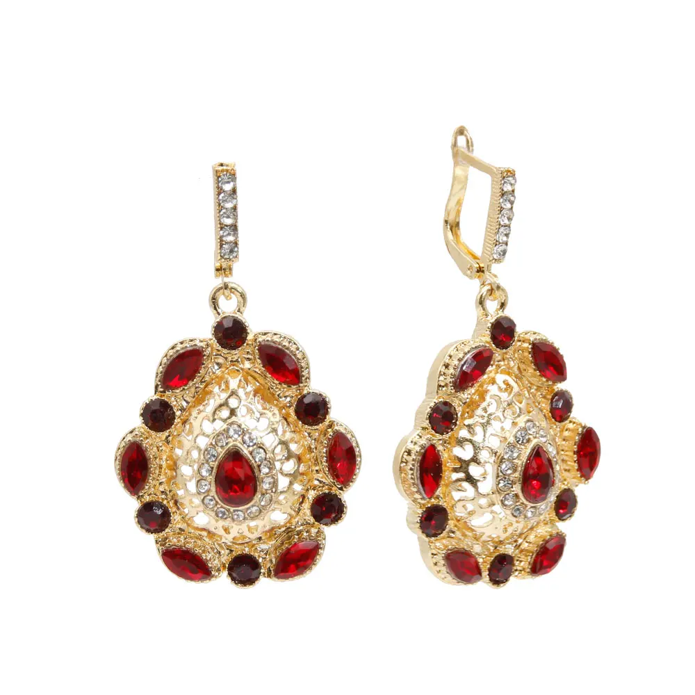 Sunspicems-Elegent-Gold-Color-Turkish-Women-Drop-Earrings-Arabic-Hollow ...