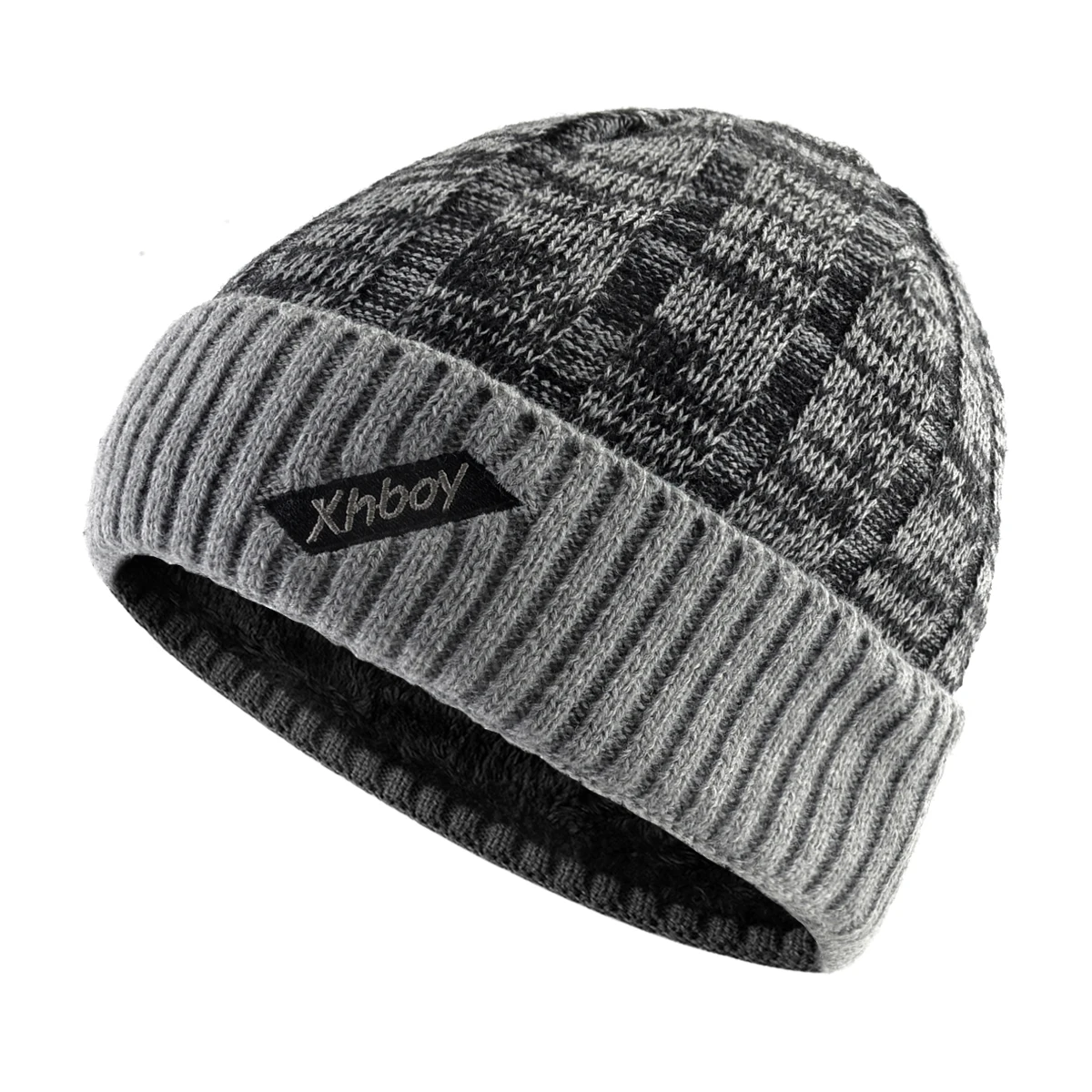 KKISSBAOBEBEI-Gorro-de-malha-grossa-dupla-para-homens-chap-u-cor-mista ...