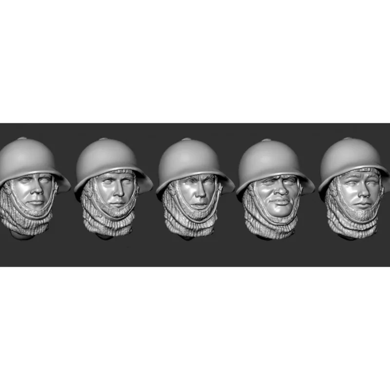 1-35-Scale-die-casting-resin-head-model-kit-soldiers-in-helmets-heads-5 ...