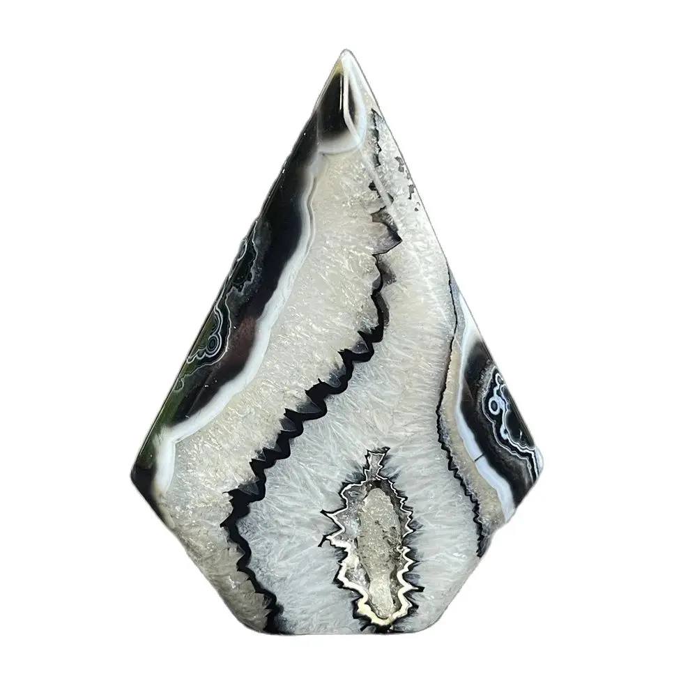 Natural-High-Quality-Black-Onyx-Striped-Geode-Tower-Aura-Free-Form ...