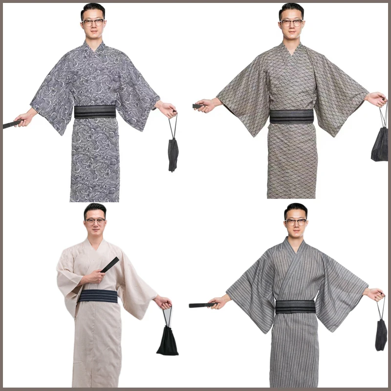 2023NEW-Japanese-Traditional-Samurai-Kimono-For-Man-Retro-Yukata ...