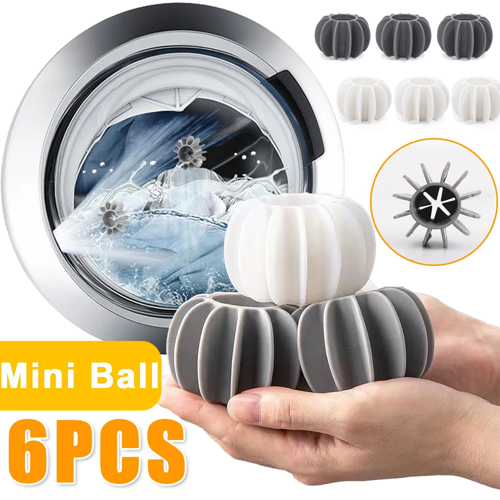 6-1Pcs-Silicone-Laundry-Balls-Reusable-Anti-winding-Clothes-Cleaning ...
