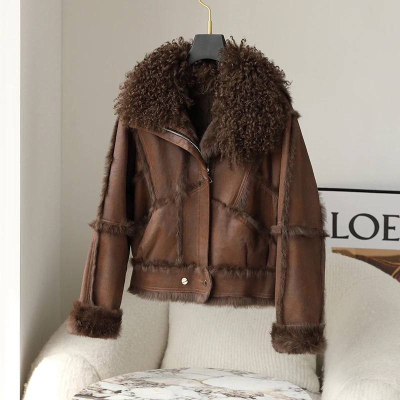 Zdfurs*2022 Winter New Trendy Cool Motorcycle Short Rabbit Fur ...