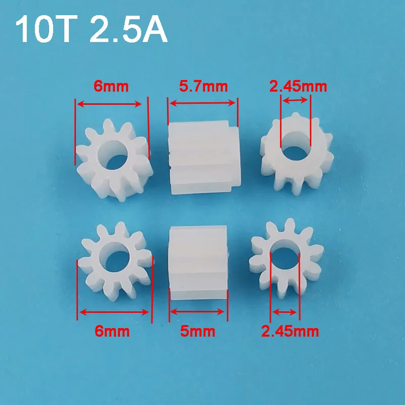 Piñón OD = 6mm 10 T Modulus 0,5 10 Tooth POM, engranaje de plástico ...