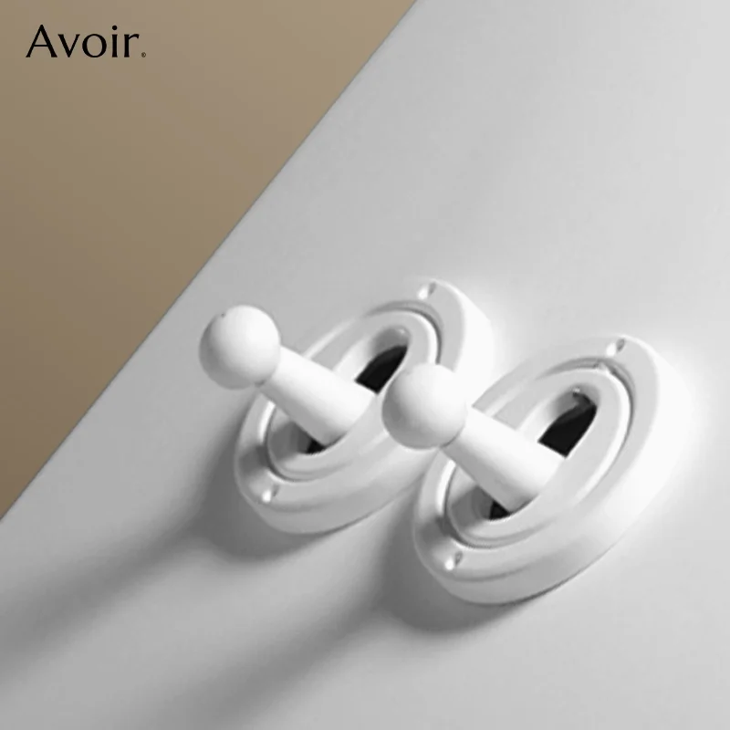 Avoir-White-Toggle-Switch-Coin-Style-2-Way-Stainless-Steel-Panel-Retro ...