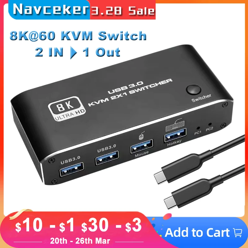 Navceker Hdmi 2.1 Kvm Switch | Hdmi Switch 4k 120hz | 4k Kvm Switch Hdmi - Hdmi 2.1 - Aliexpress