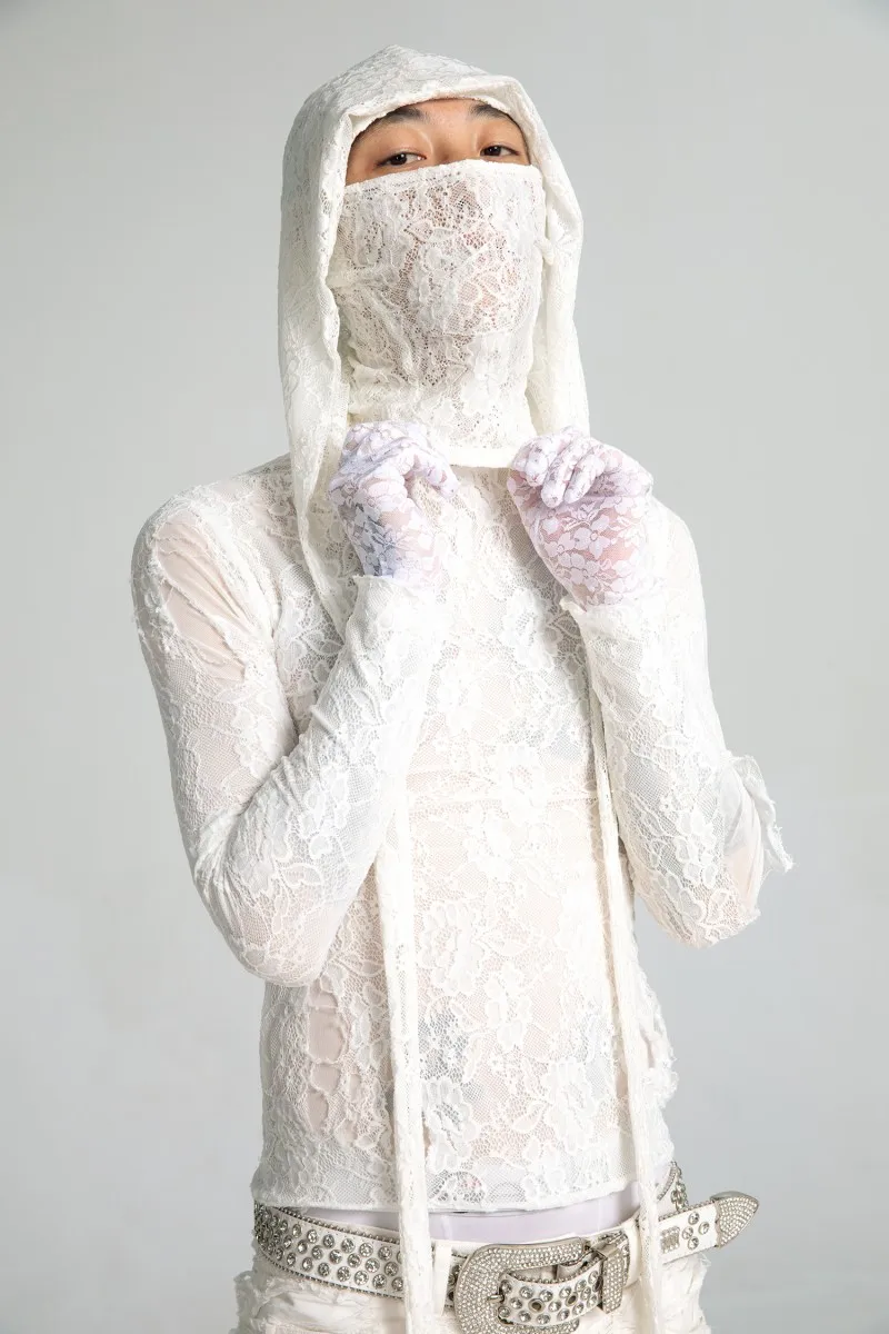 Adult-Lace-Full-Face-Hood-Head-Cover-Gothic-Fashion-Personalized-White ...