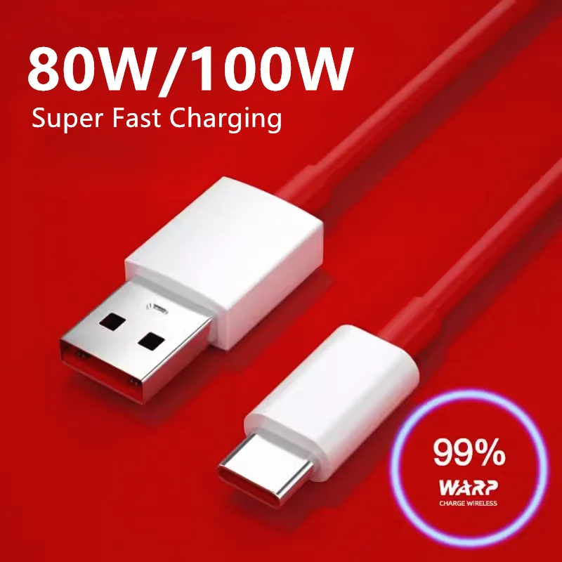 80W/100W SuperVOOC Type C USB Fast Charging Cable For OnePlus 9RT 10 ...