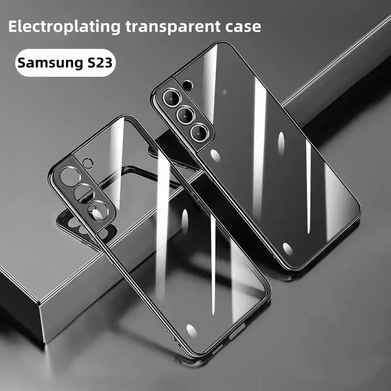 Electroplated-Transparent-Case-For-Samsung-Galaxy-S23-S22-S21-Ultra ...