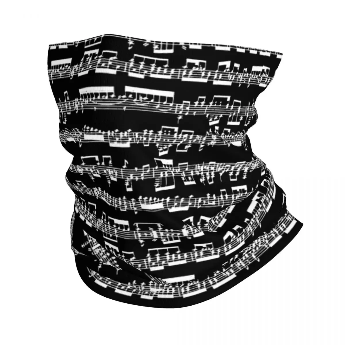 Sheet-Music-On-Black-Bandana-Neck-Gaiter-Printed-Musical-Notes ...