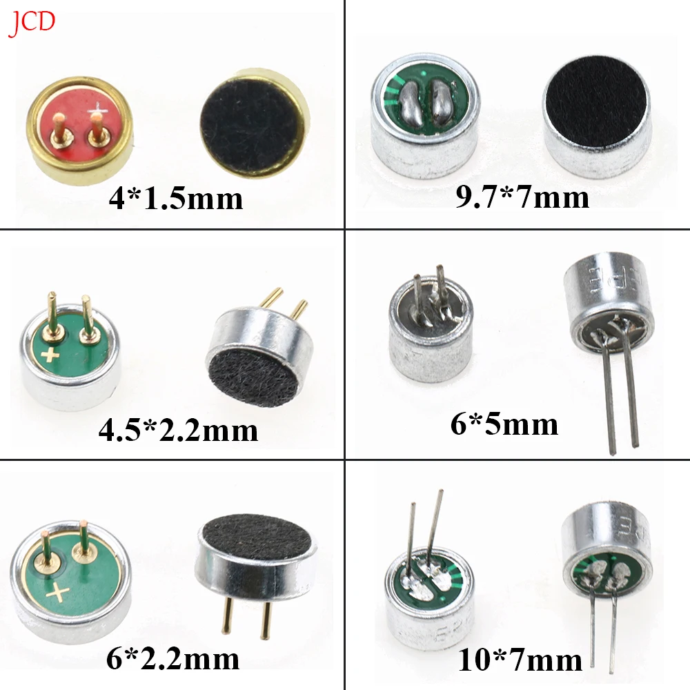 10PCS 4.5*2.2mm 6*2.2mm 6*5mm 9*7mm 6X5mm Electret Microphone Condenser ...