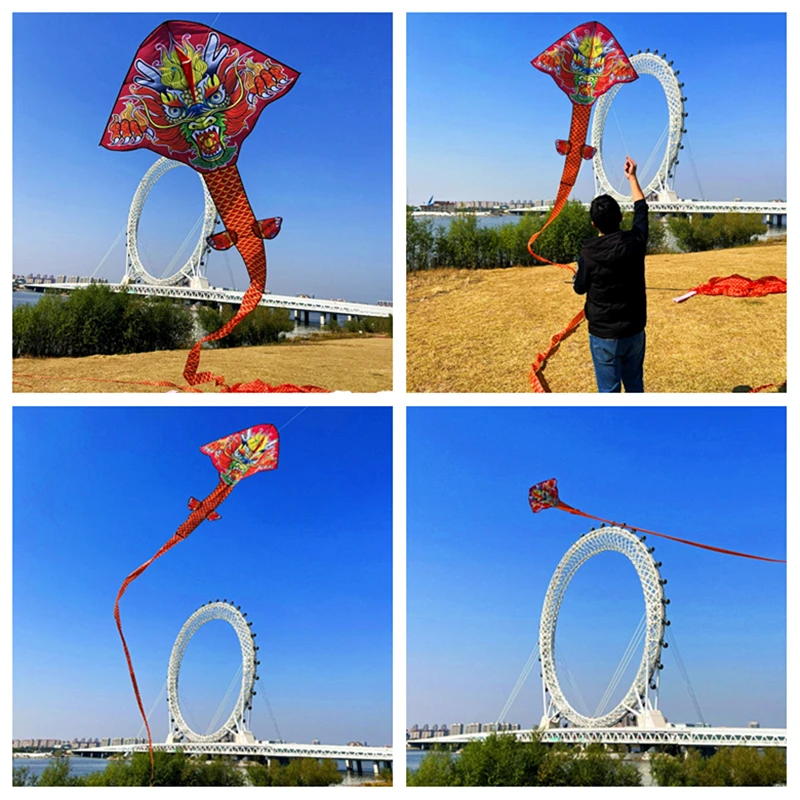 free-shipping-100m-chinese-dragon-kite-flying-handle-line-large-kite ...