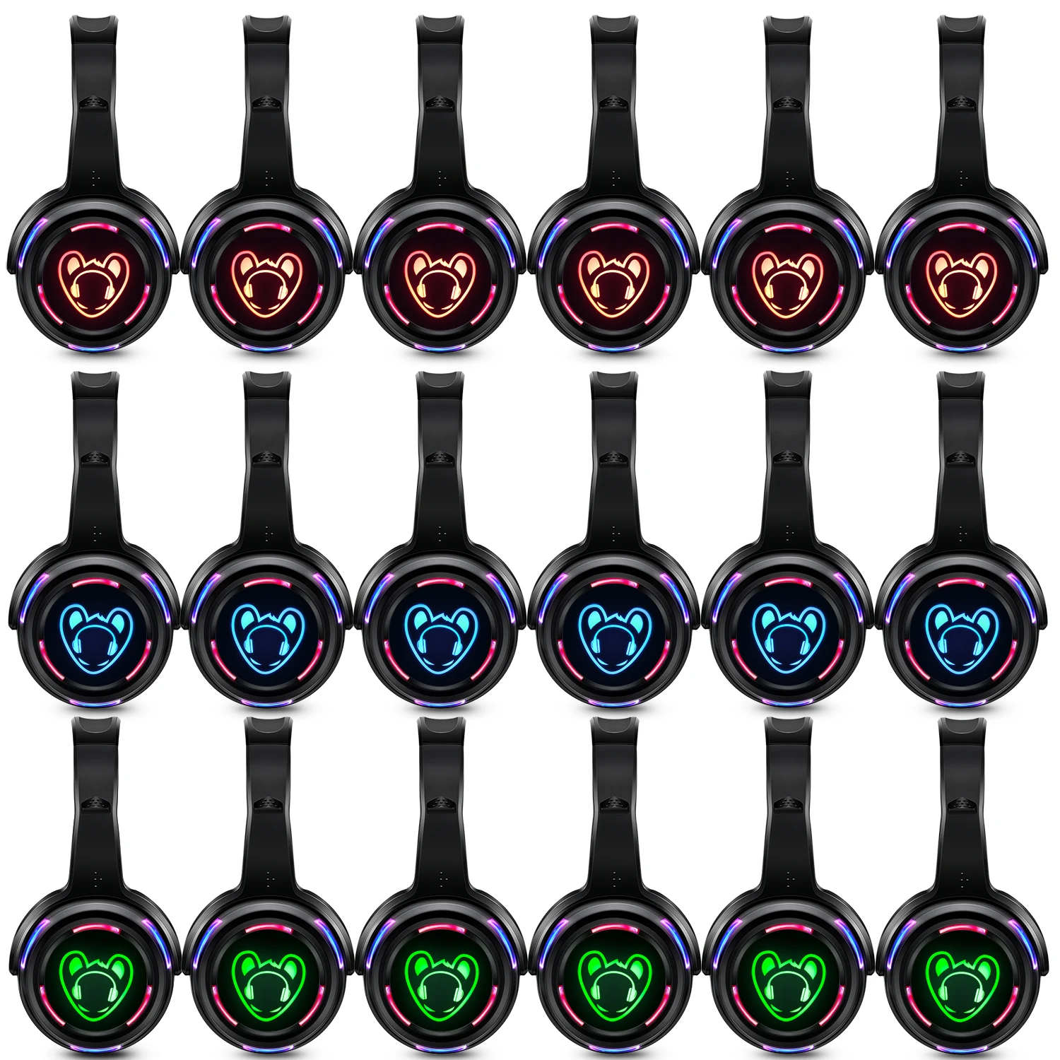 LED Flashing Light Silent Disco Headphone 500M Distance Quiet Party ...