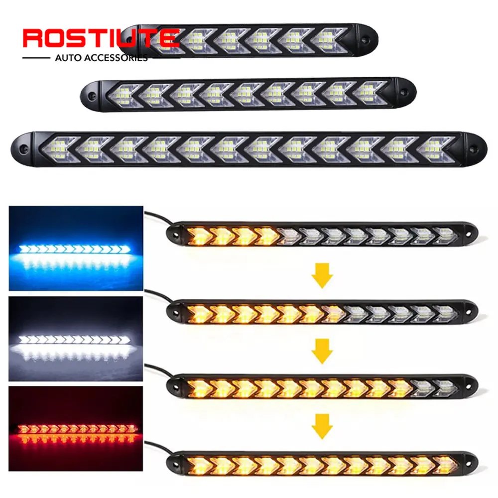 2PCS-2-In-1-Car-DRL-Led-Daytime-Running-Lights-Strip-Arrow-Sequential ...