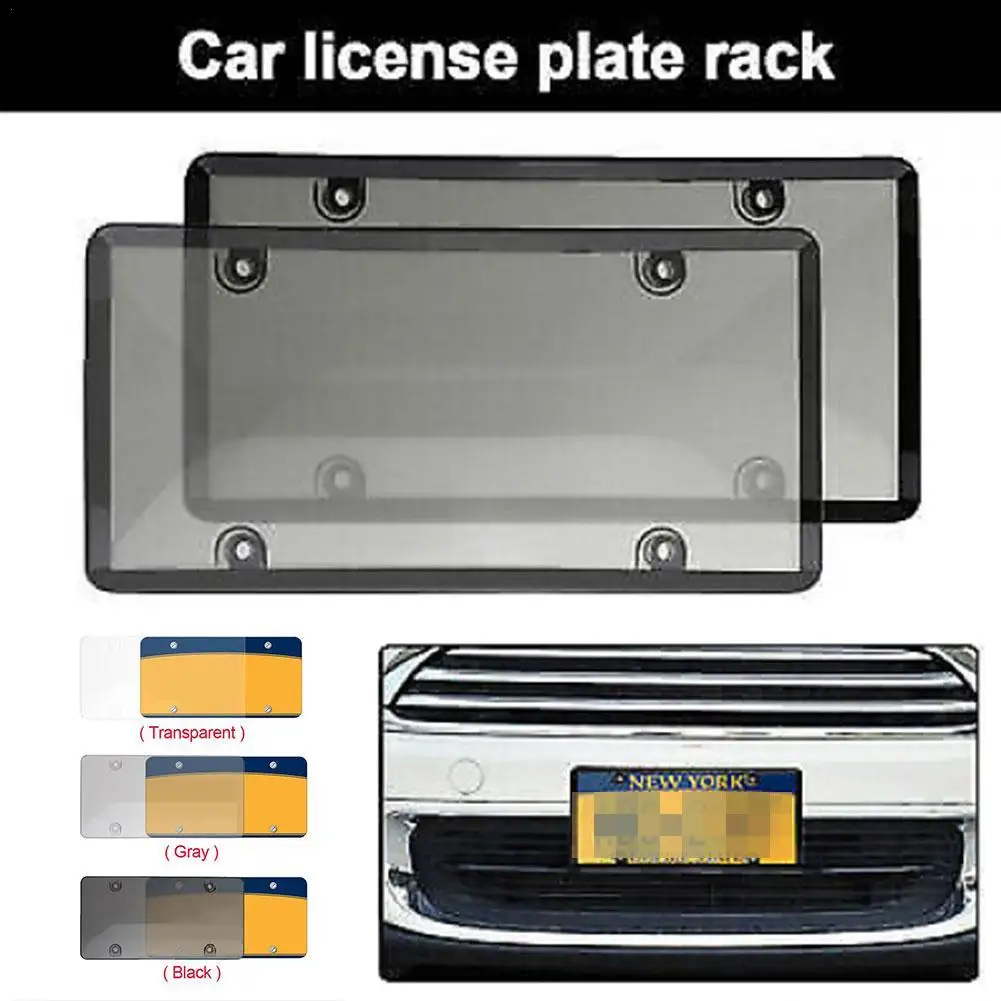 2Pcs-BAG-Clear-Reflective-Red-Light-Toll-Stopper-License-Plate-Cover ...