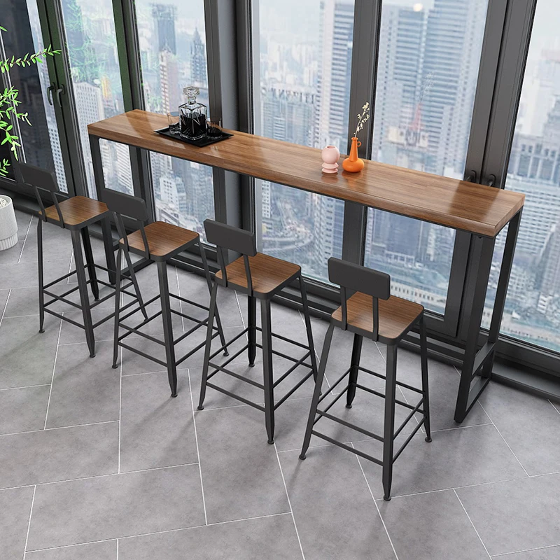 Outdoor-Reception-Desk-Bar-Table-Cocktail-Wood-Night-Club-Industrial ...