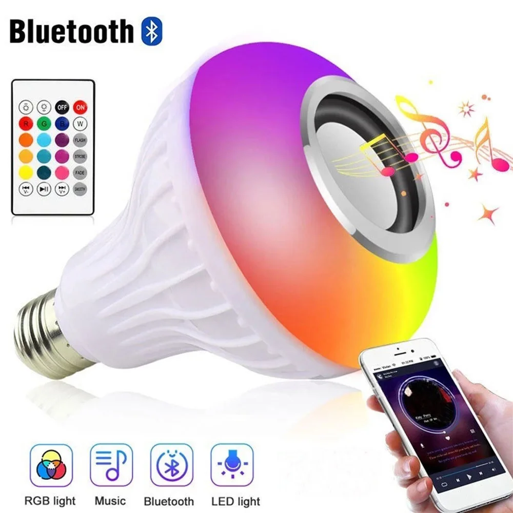 LED Bluetooth Lamp Smart Bulb Bluetooth Speaker Music Bulb E27 Smart ...