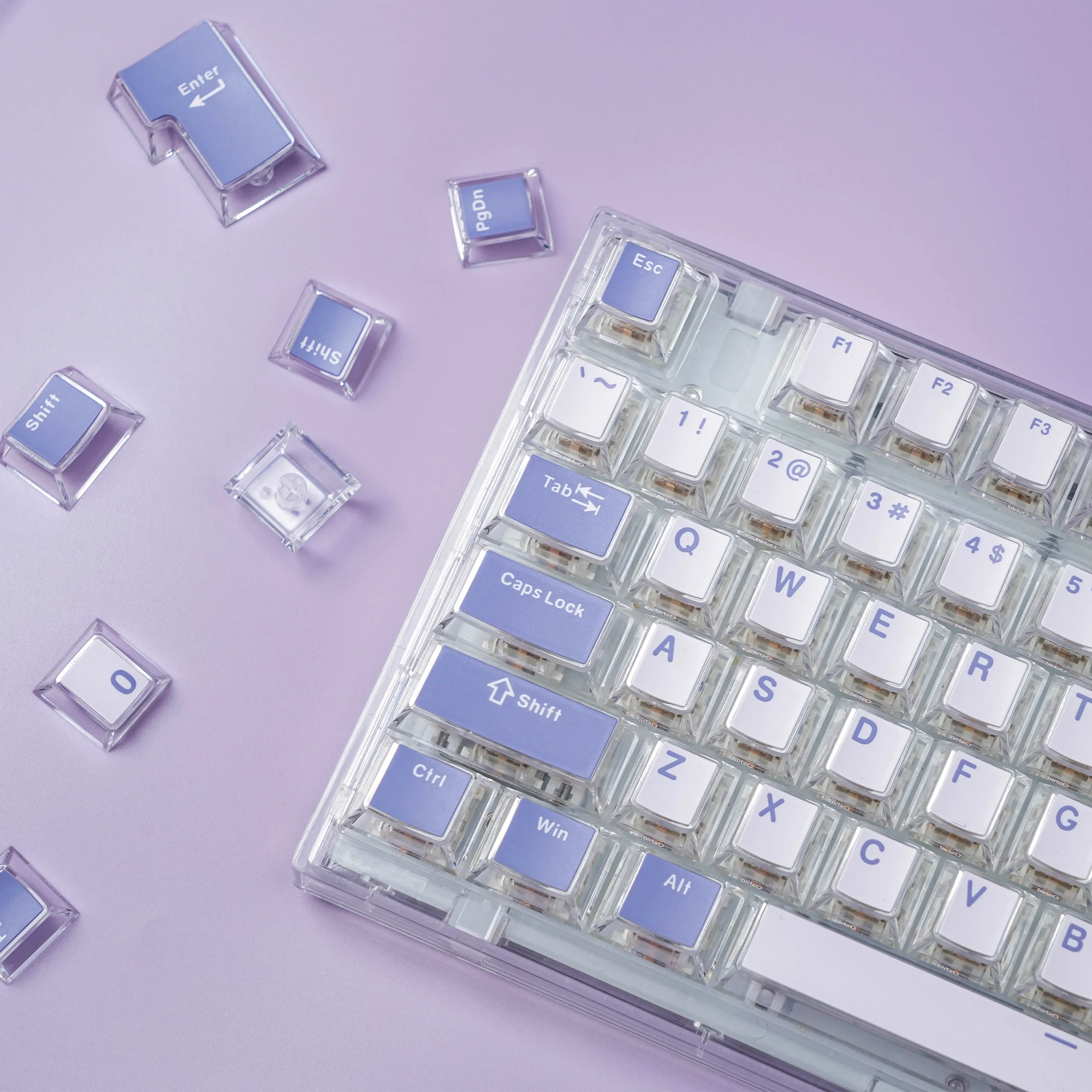 128-Keys-Transparent-PC-Keycaps-Double-Shot-Custom-Backlit-Keycaps ...