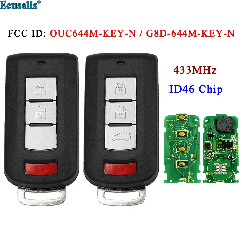 3-4-Buttons-Smart-Remote-Car-Key-433MHz-46-Chip-for-Mitsubishi-Lancer ...