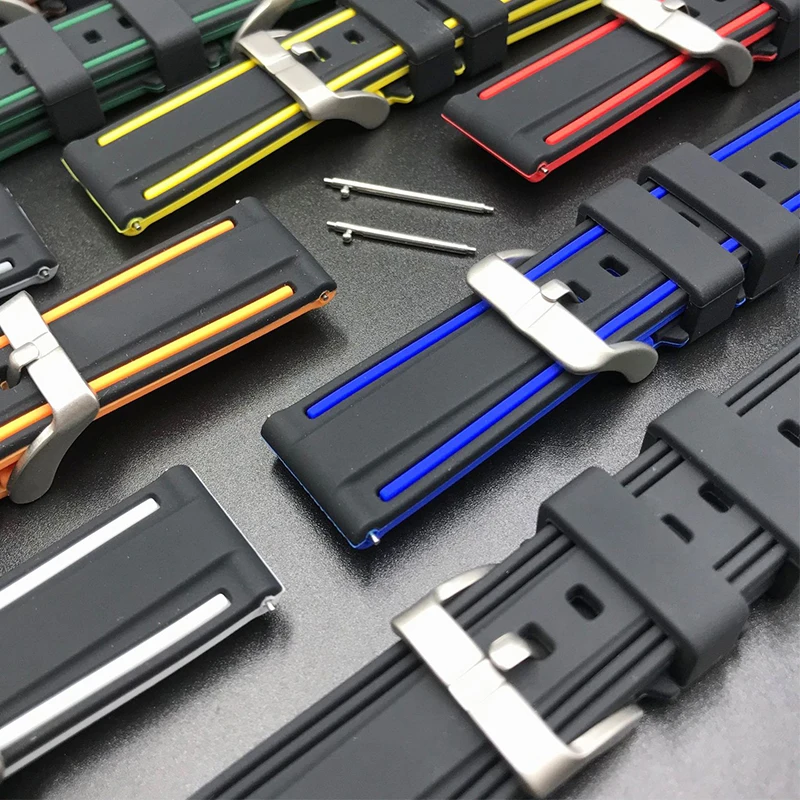Premium-Silicone-Watch-Band-Quick-Release-Rubber-Watch-Strap-20mm-22mm ...